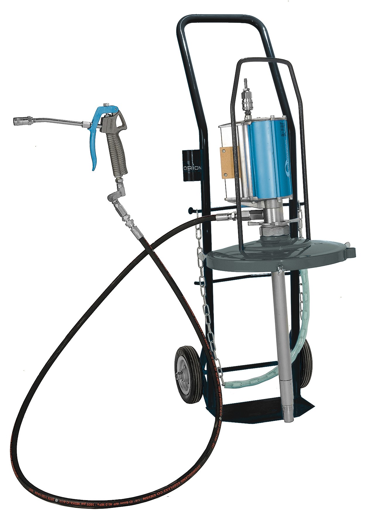 Portable grease pump with trolley for 12-20 kg drums - Alentec & Orion AB